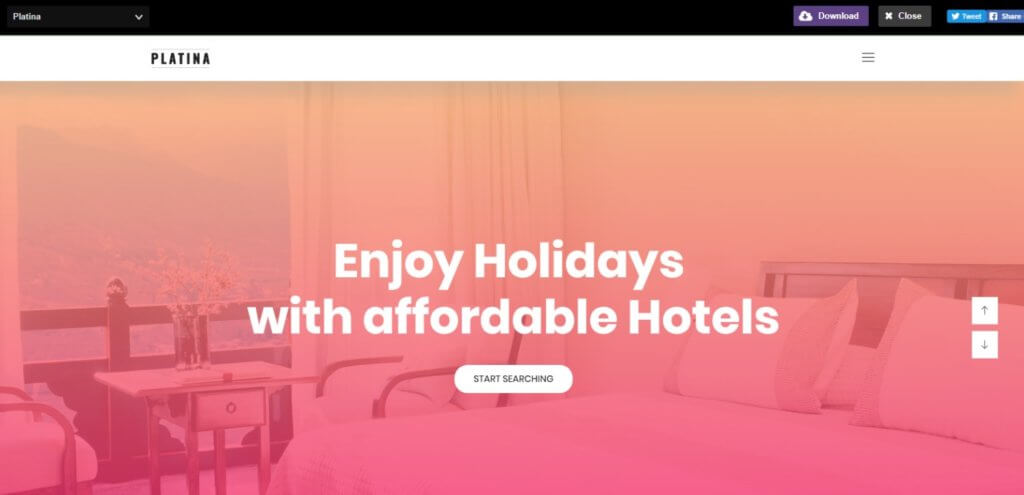 Download free hotels and flights travel Landing Pages (HTML, PSD)