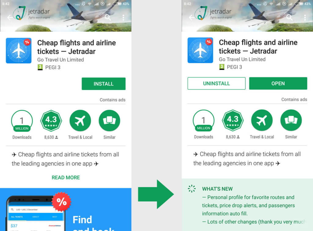 Google Play Updates and mobile apps based on Travelpayouts SDK