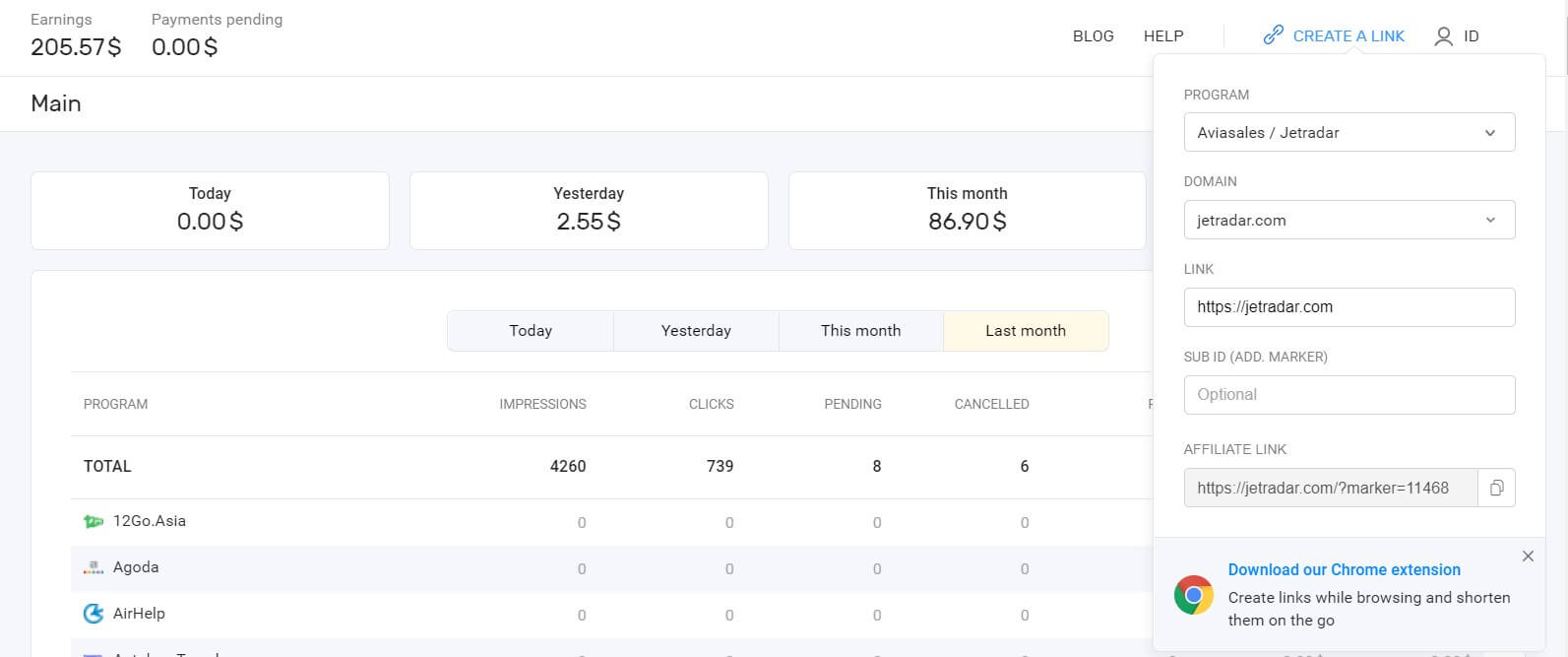 Dashboard Updates To Personal Account | Travelpayouts