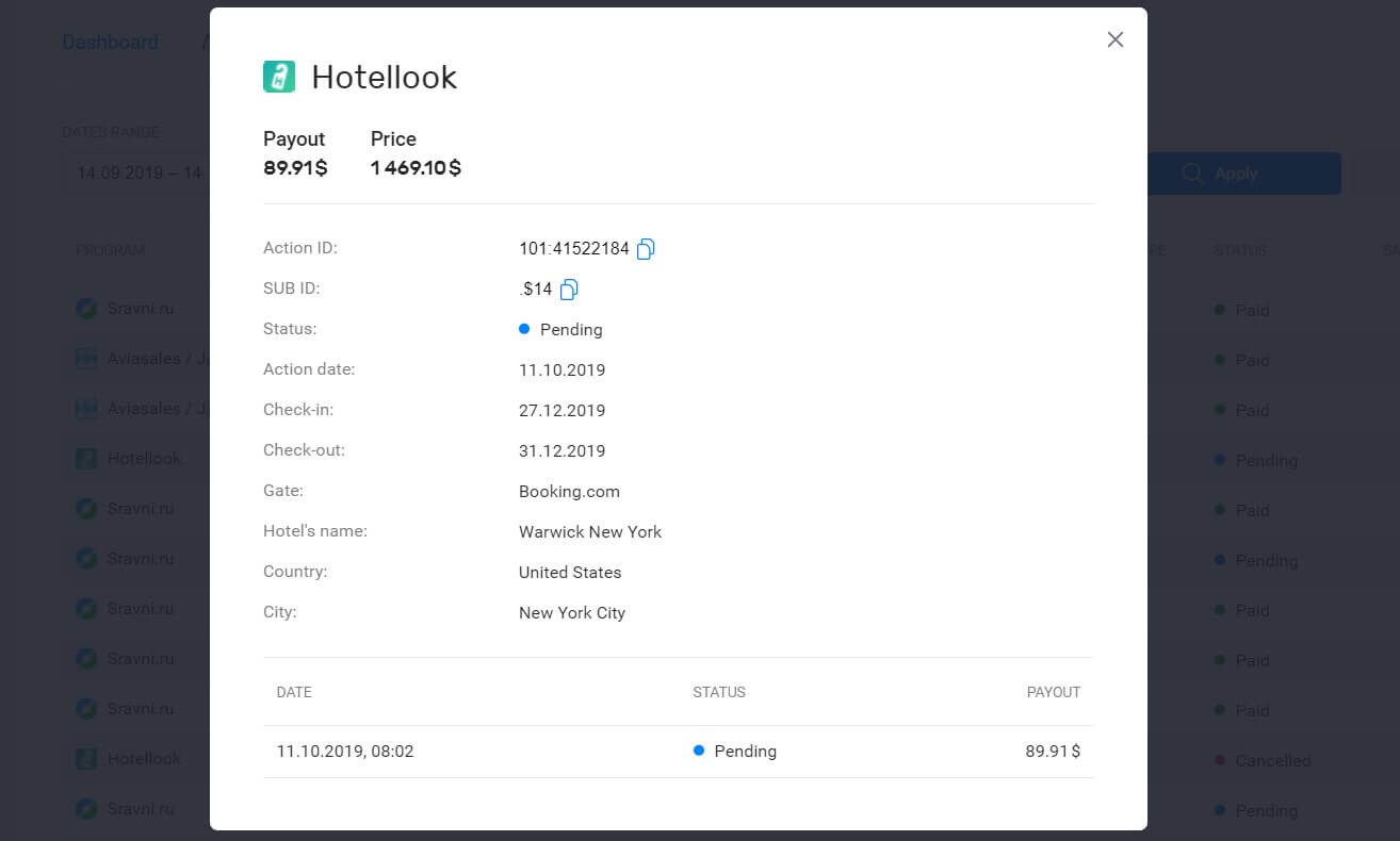 Dashboard Updates To Personal Account | Travelpayouts
