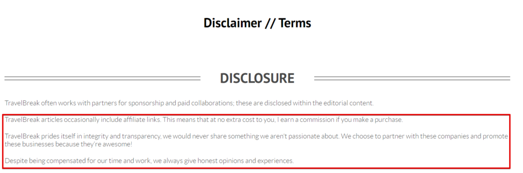 Blogger Affiliate Links Disclosure Examples and Tips — Travelpayouts