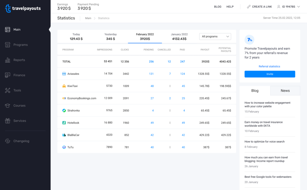 Join the Travelpayouts referral program and earn more